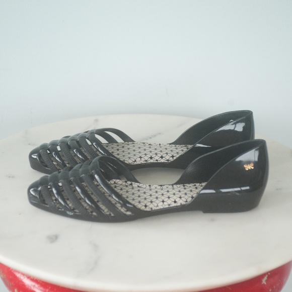 Zaxy | Shoes | Zaxy Black Dorsay Pointed Toe Jelly Flat Sandals | Poshmark